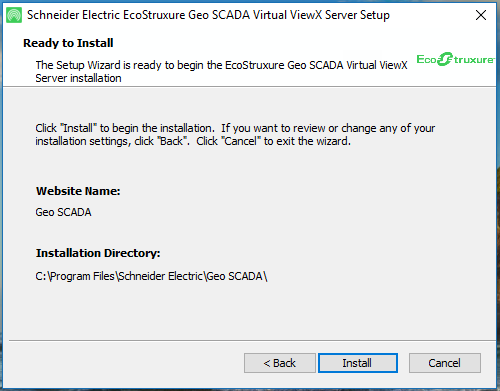 Geo Scada Expert Installation Guide Virtual Viewx Server Setup Wizard Installing The Virtual